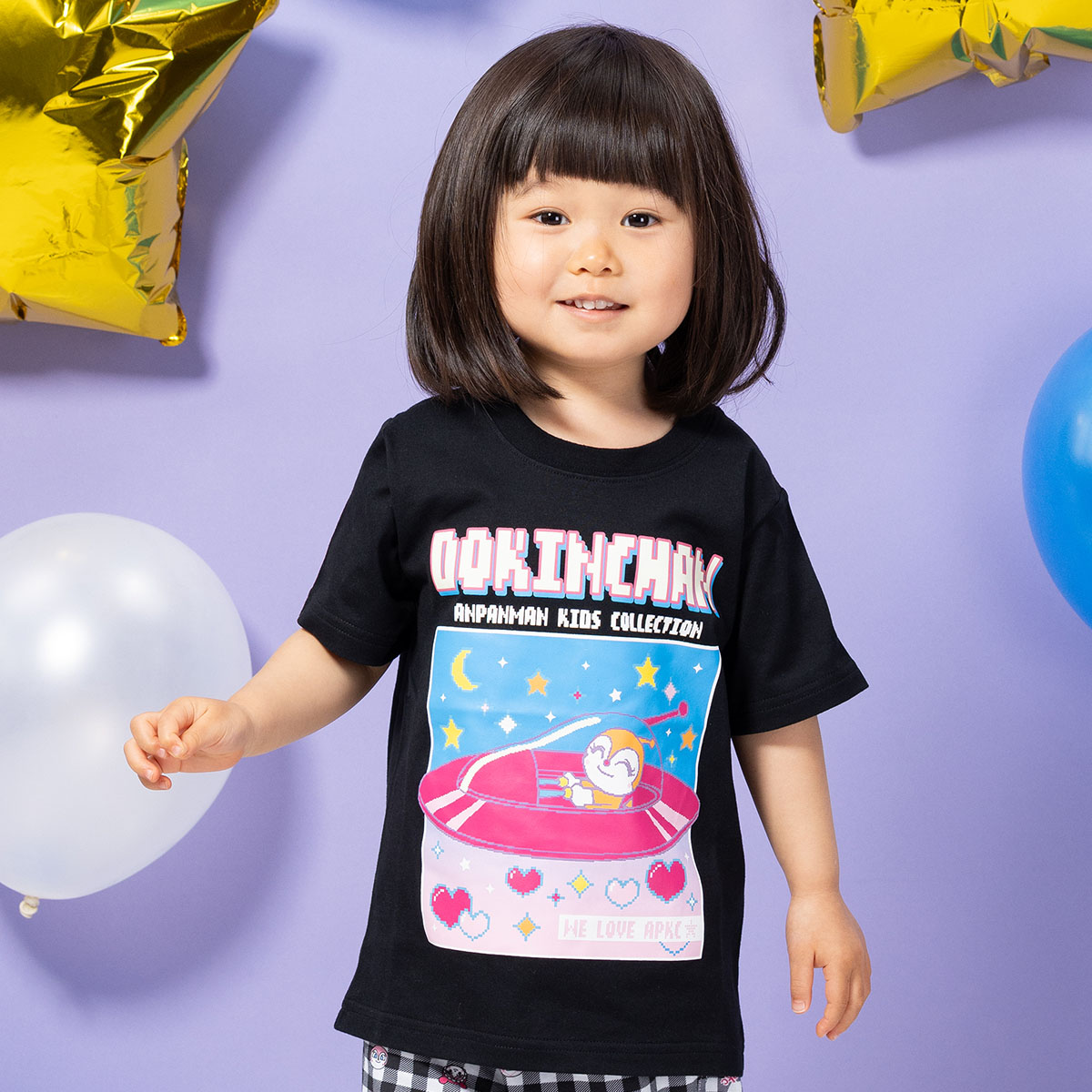 光るドット絵ドキンUFO半袖Tシャツ｜アイテム｜アンパンマンキッズコレクション [ANPANMAN kids collection] ～ 「それいけ！アンパンマン」の楽しい世界観と、おしゃれな ...